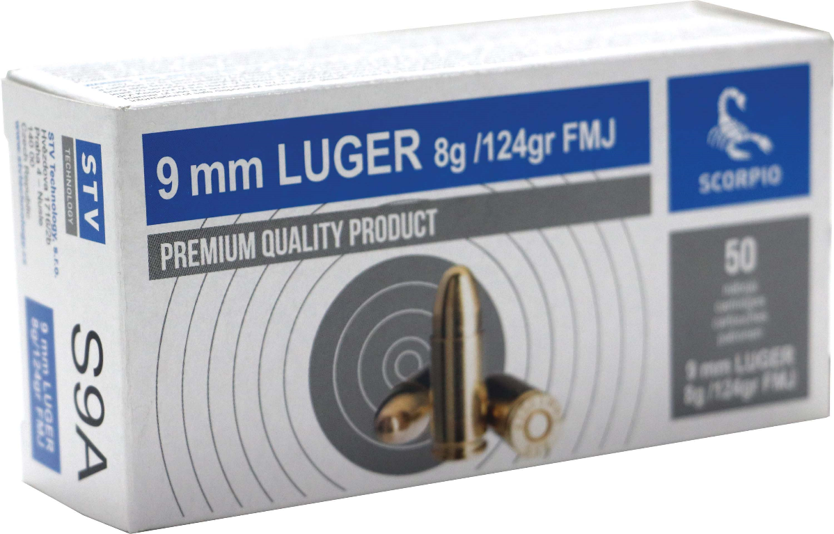 STV Technology 9mm 124 Grain Boxer Primed Full Metal Jacket Brass Case ...