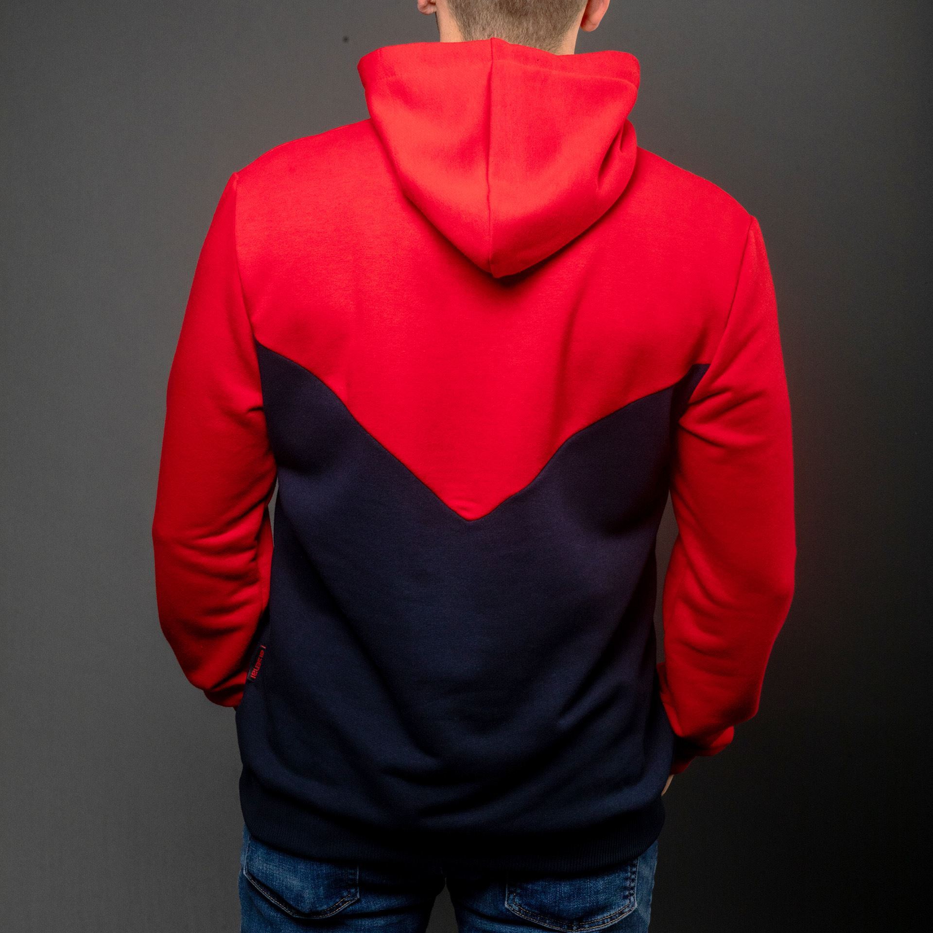 Arsenal Blue / Red Sport Cotton-Poly Relaxed Fit Pullover Hoodie at K-Var