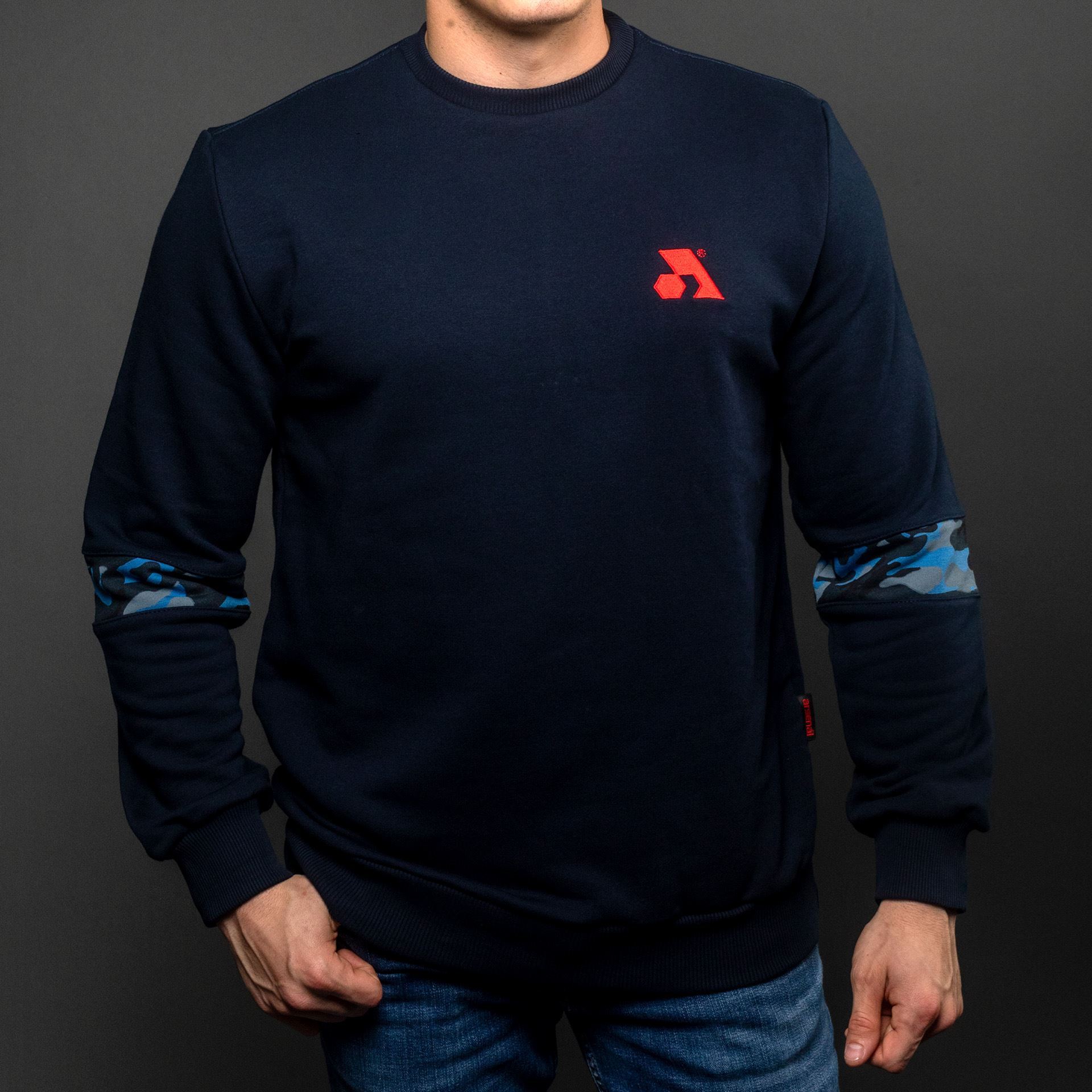 Arsenal Blue Cotton-Poly Standard Fit Flex Pullover Sweater at K-Var