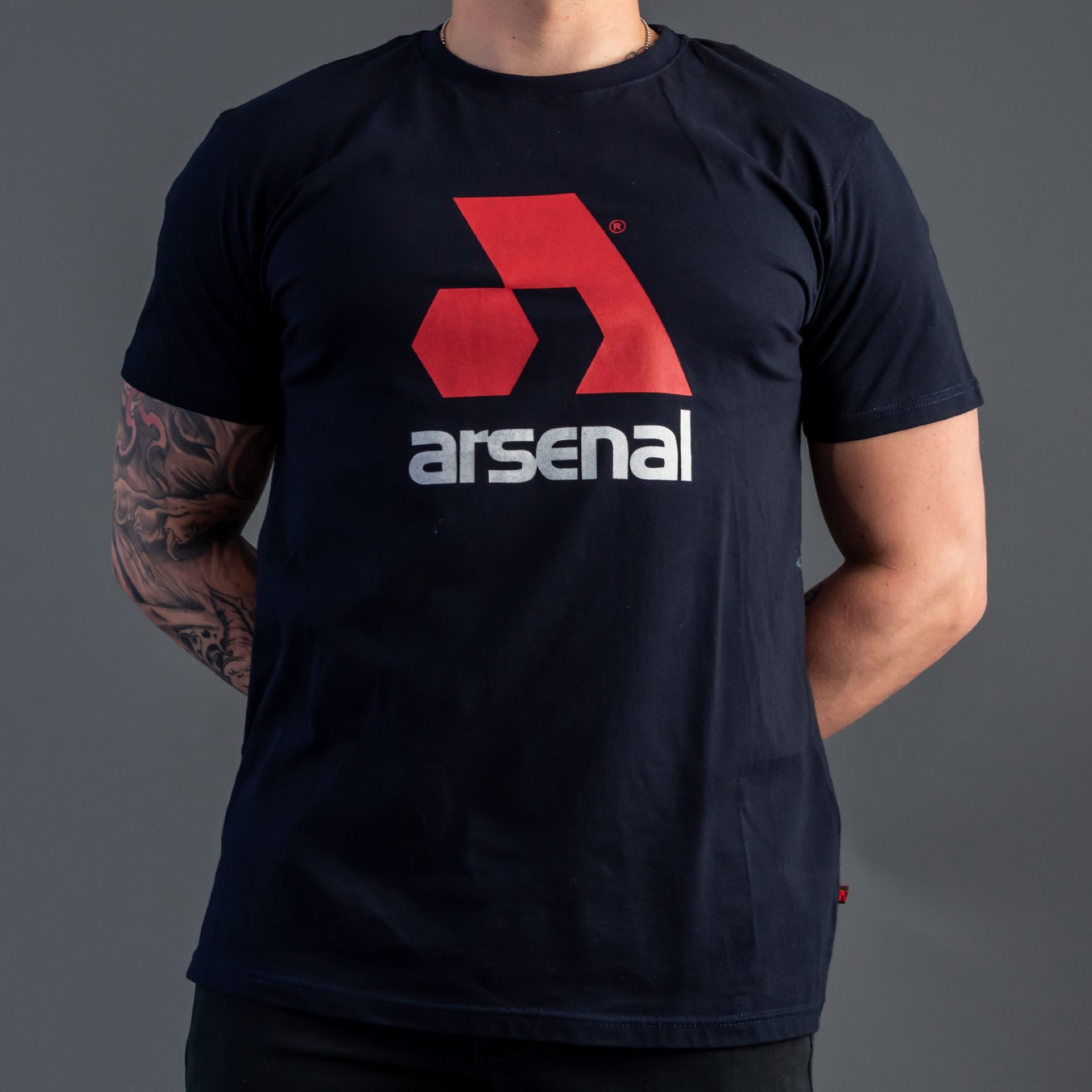Arsenal Black Cotton Relaxed Fit Logo T-Shirt at K-Var