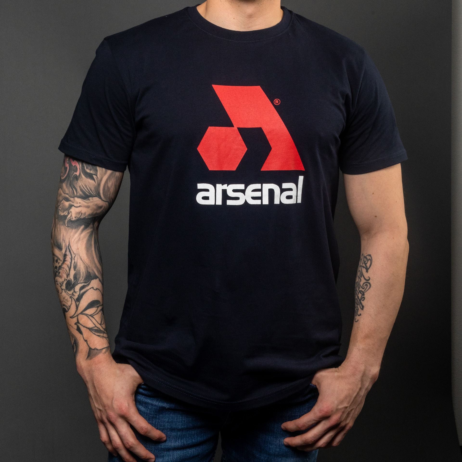Arsenal Blue Cotton Relaxed Fit Logo T-Shirt at K-Var