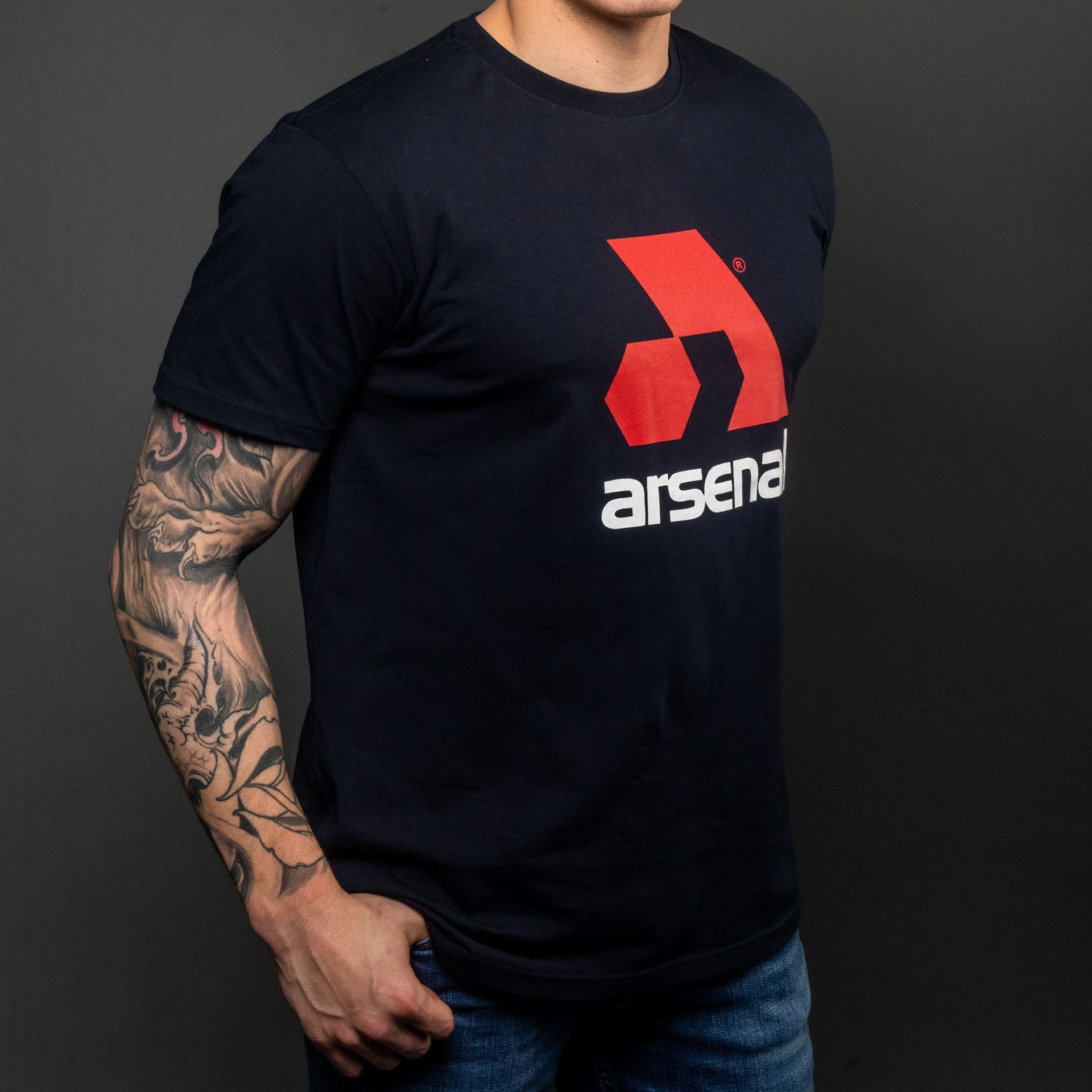 Arsenal Blue Cotton Relaxed Fit Logo T-Shirt at K-Var