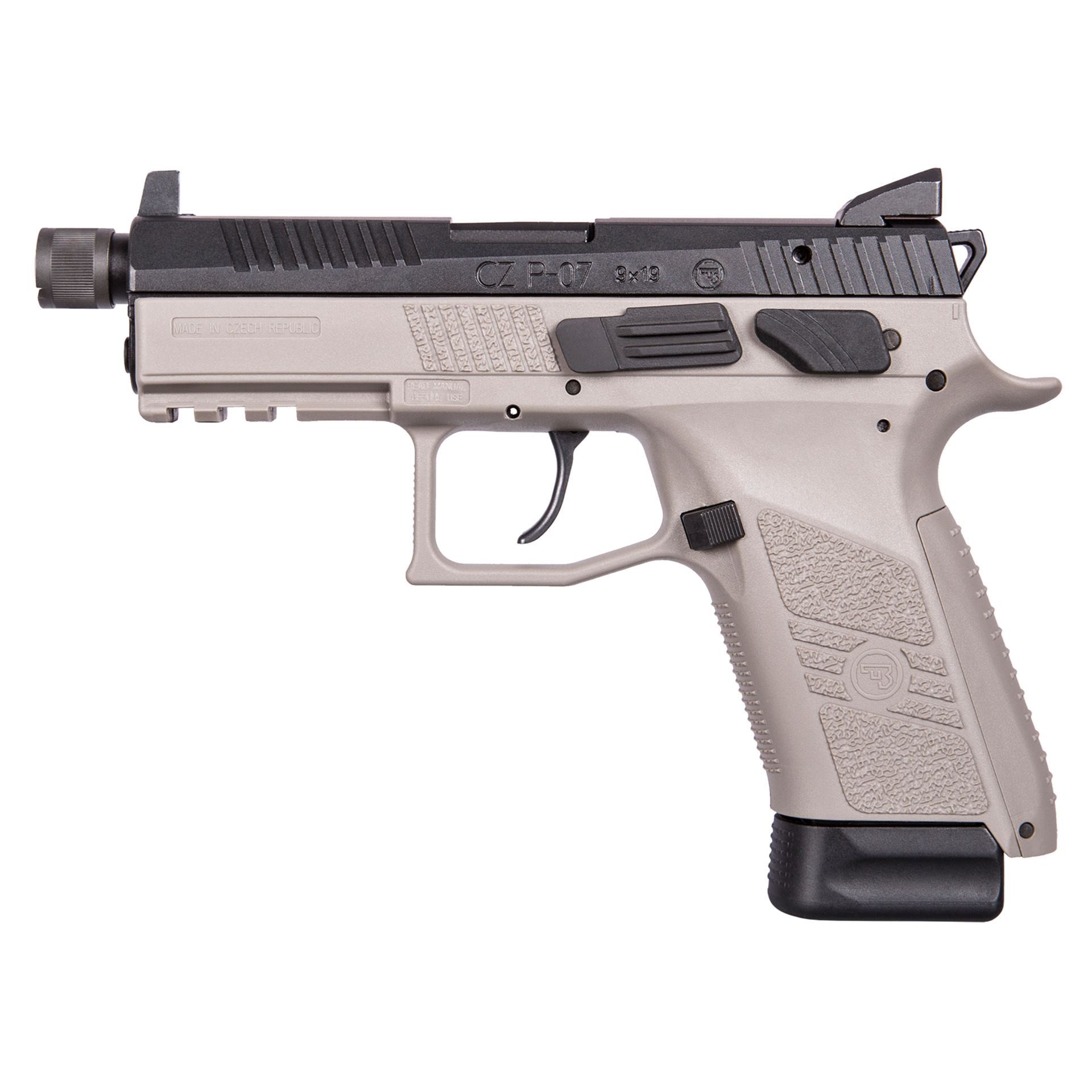 CZ P-07 9mm Urban Grey Frame with Black Slide Suppressor Ready and NS ...