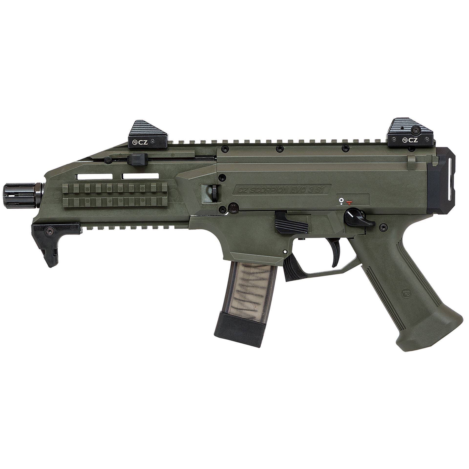CZ Scorpion EVO 3 S1 9mm OD Green Semi-Automatic 20 Round Pistol at K-Var