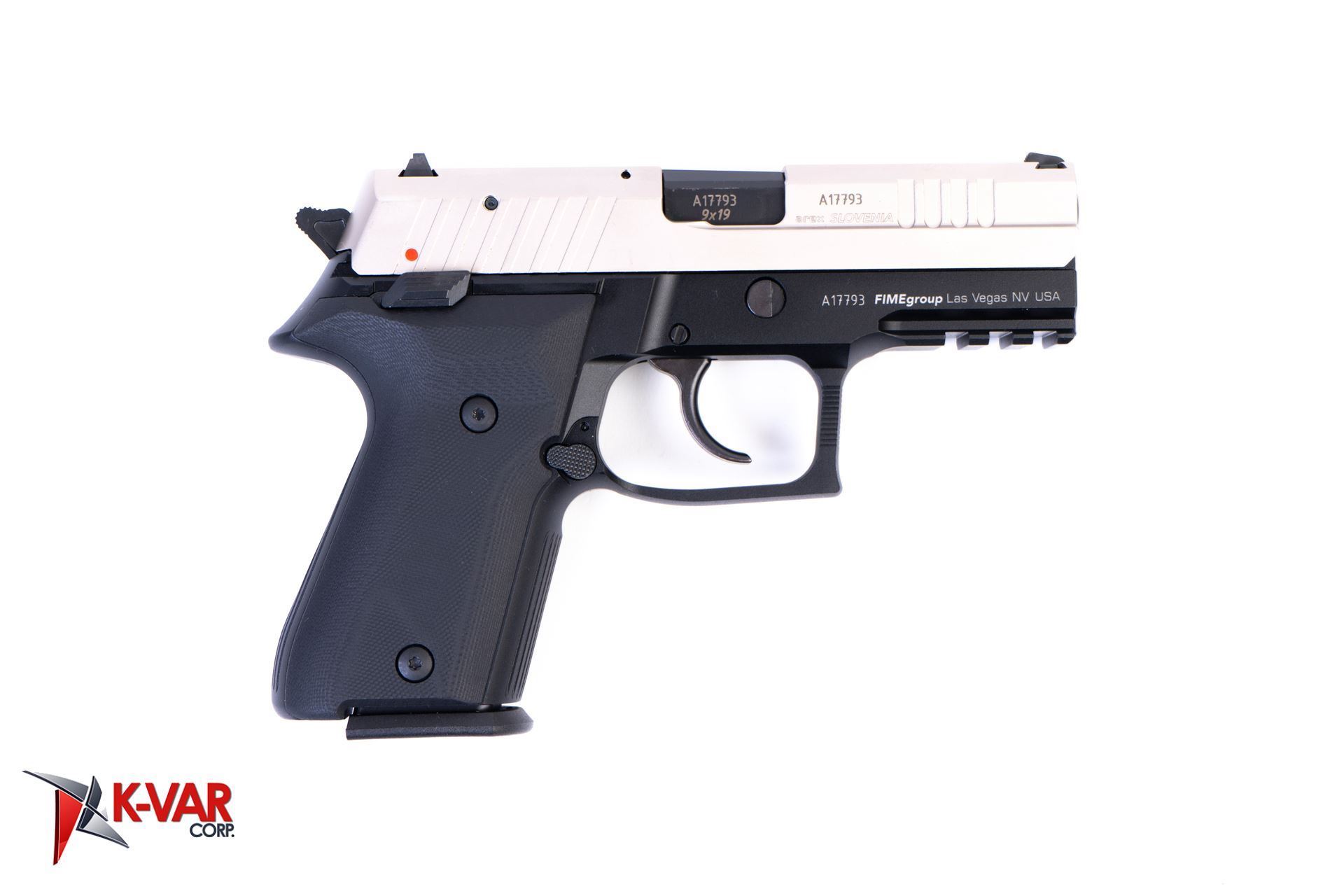 Arex Rex Zero 1CP-08B1 Silver with Hogue Black Grips 9mm Semi-Automatic ...
