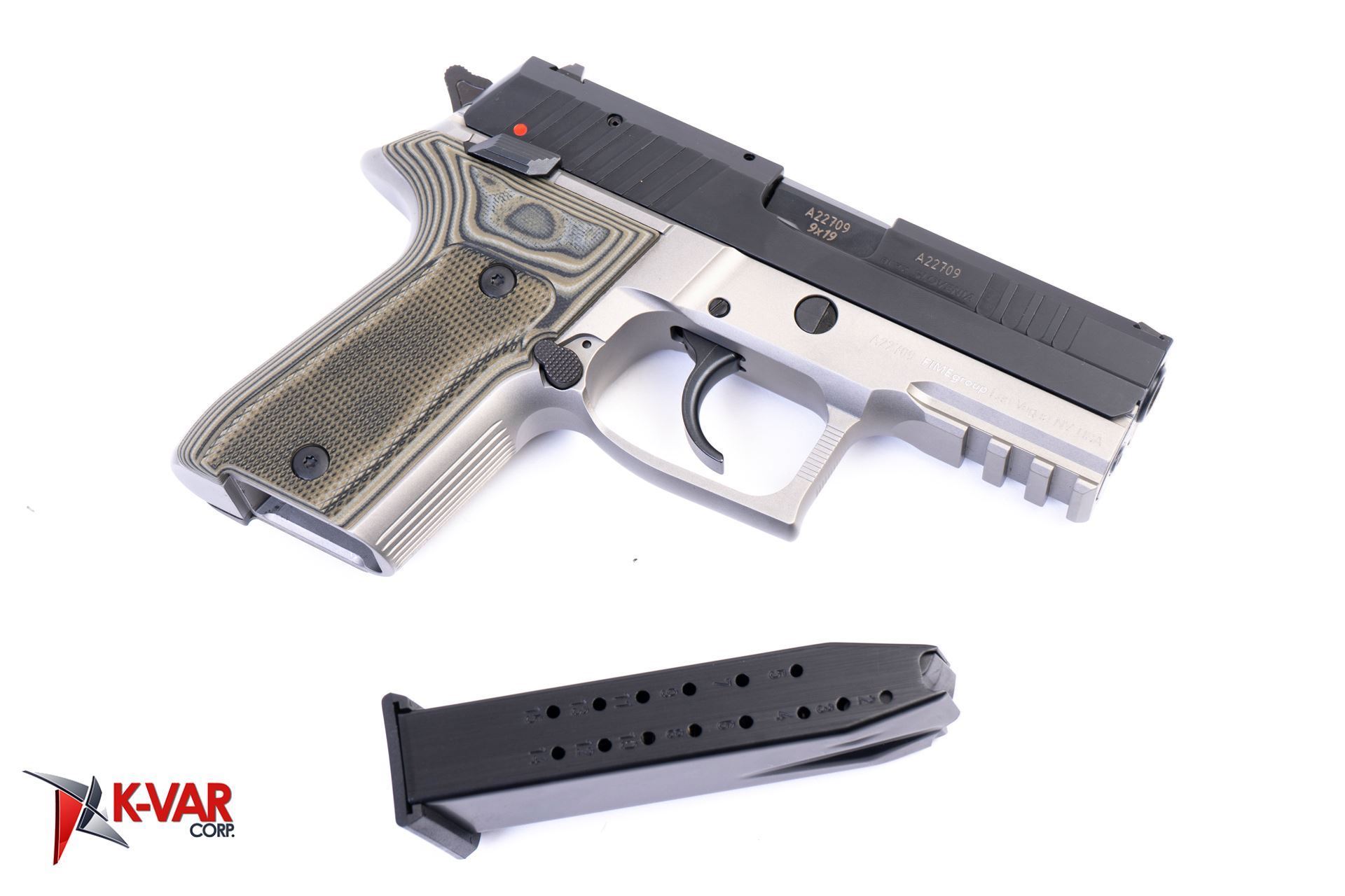 Arex Rex Zero 1CP-13G1 Grey with Hogue Checkered Green Grips 9mm Semi ...
