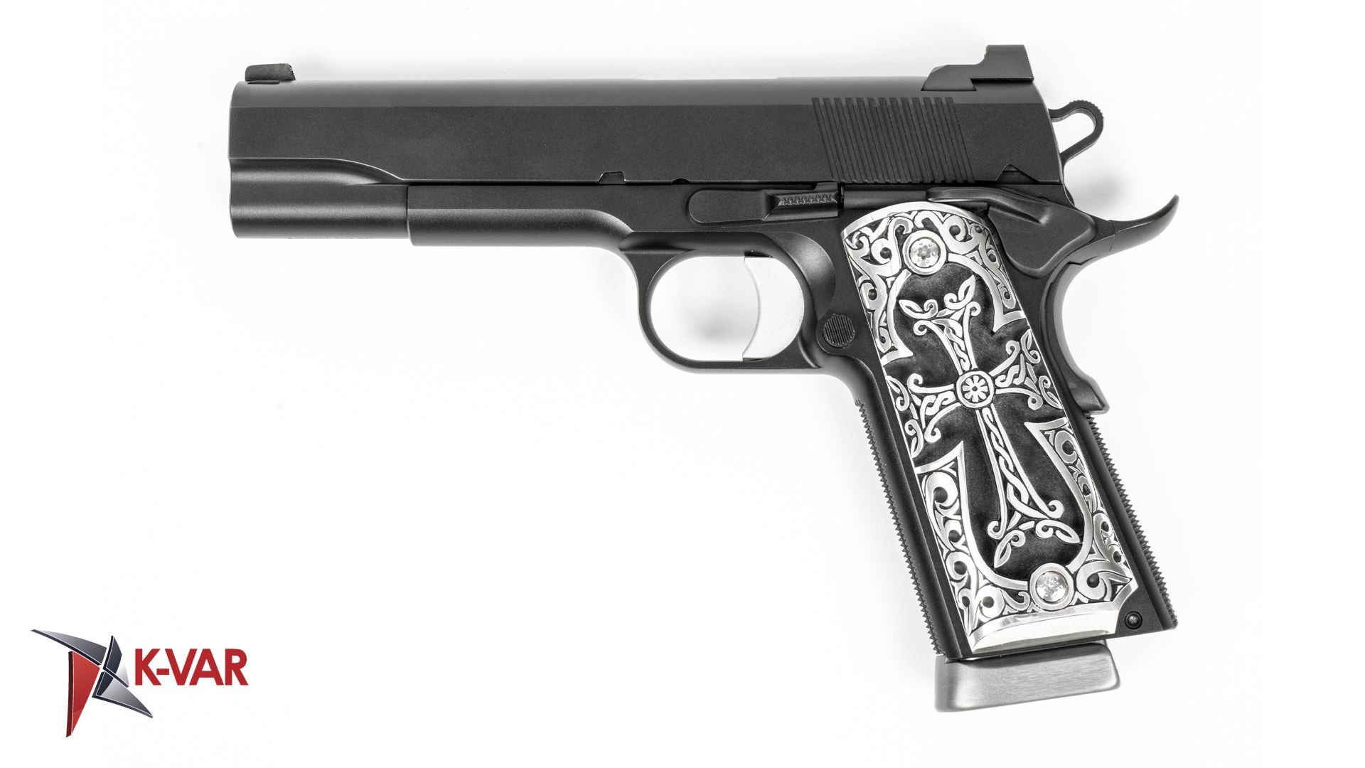 Outshine Designs 1911 Sterling Silver Cross Design Pistol Grip at K-Var