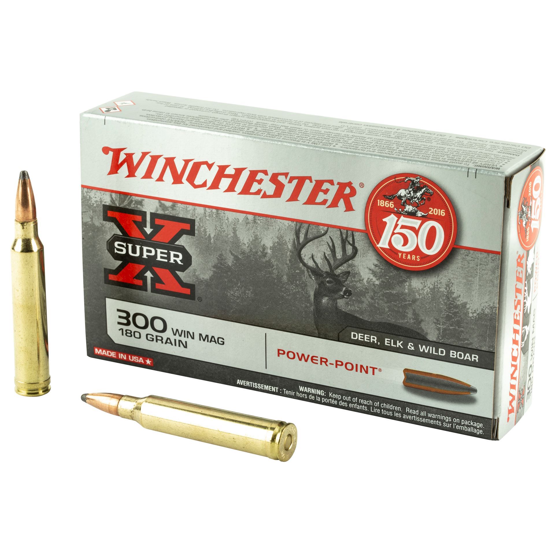 Winchester Super-X 300 Win Magnum 180 Grain Power Point 20 Round Box at K-Var