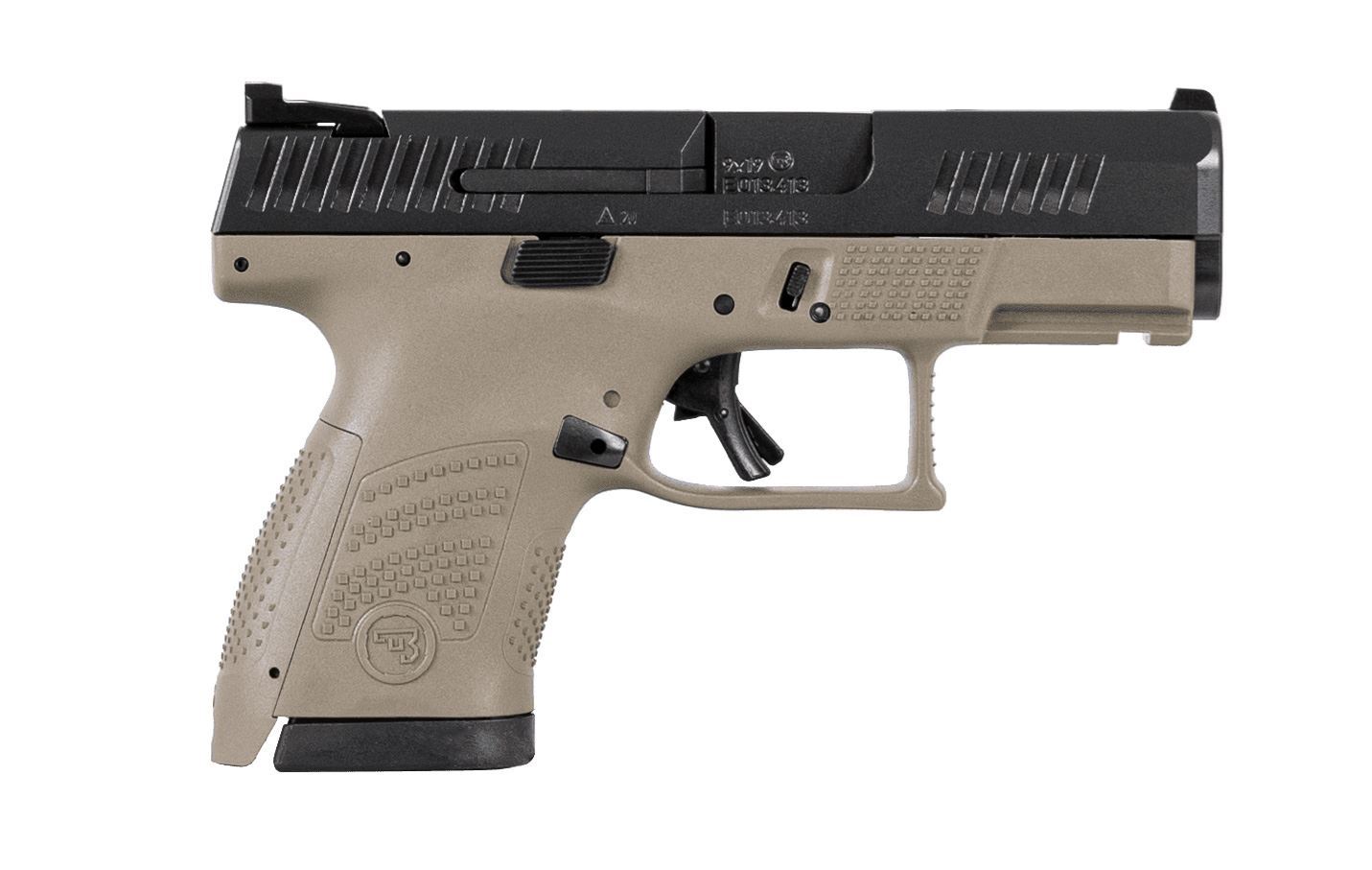 CZ P-10S 9mm Flat Dark Earth Semi-Automatic 12 Round Sub-Compact Pistol ...