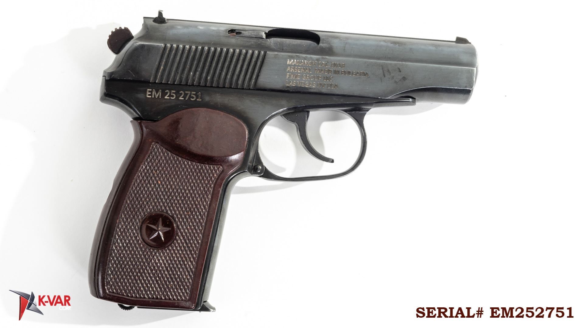 Arsenal EM252751 9x18mm Makarov 8 Round Bulgarian Pistol 1985 at K-Var