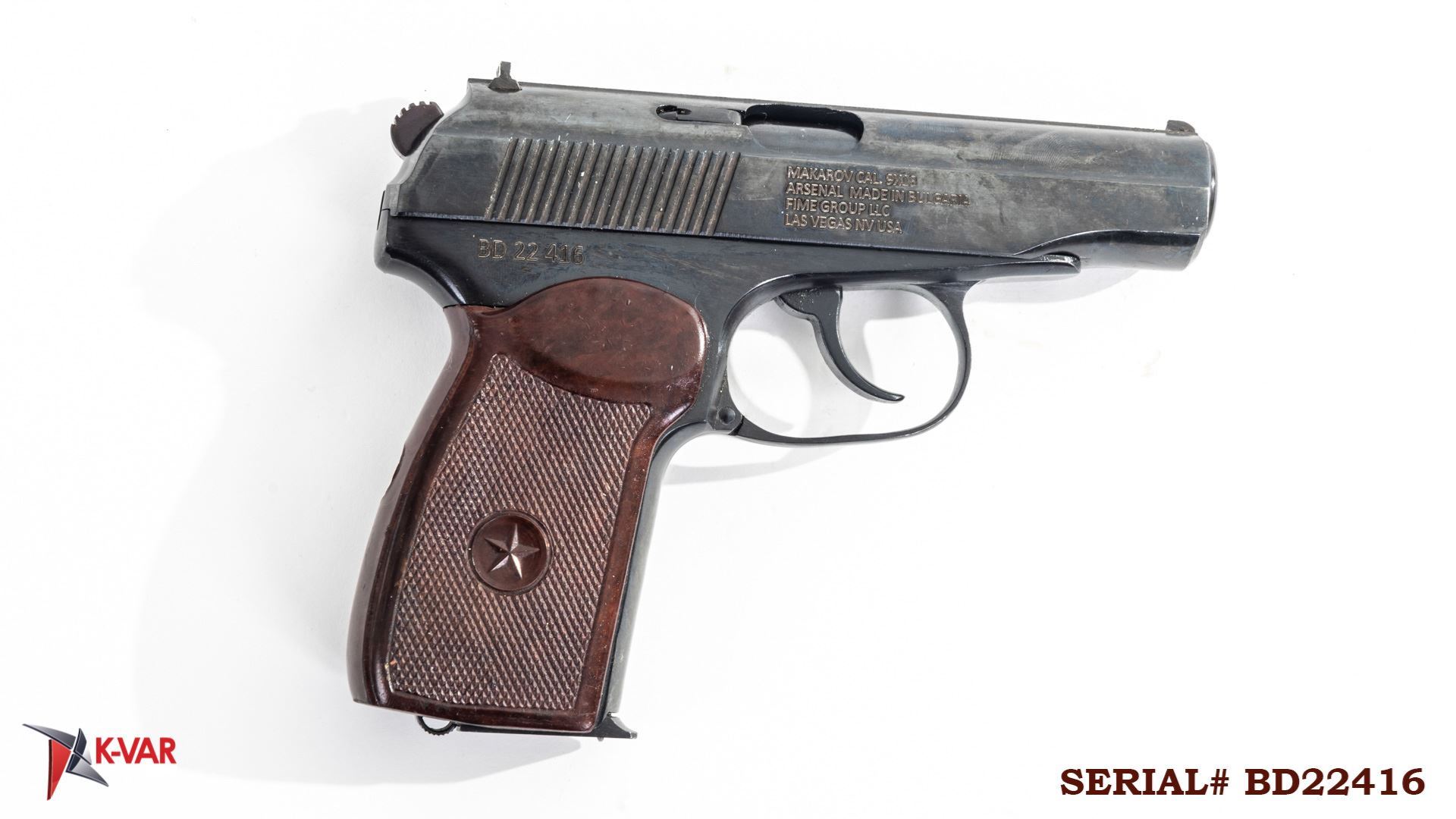 Arsenal BD22416 9x18mm Makarov 8 Round Bulgarian Pistol 1982 at K-Var