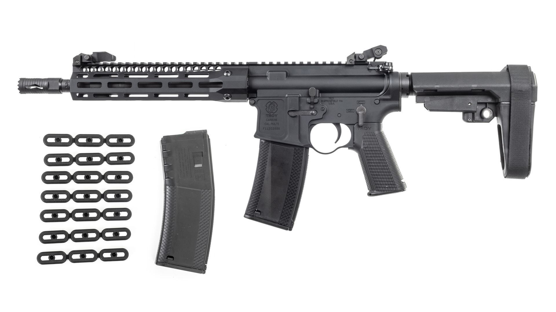 Troy Industries A4 Pistol 5.56 NATO AR-15 SBA3 Brace 30rd w/ Squid Grip ...