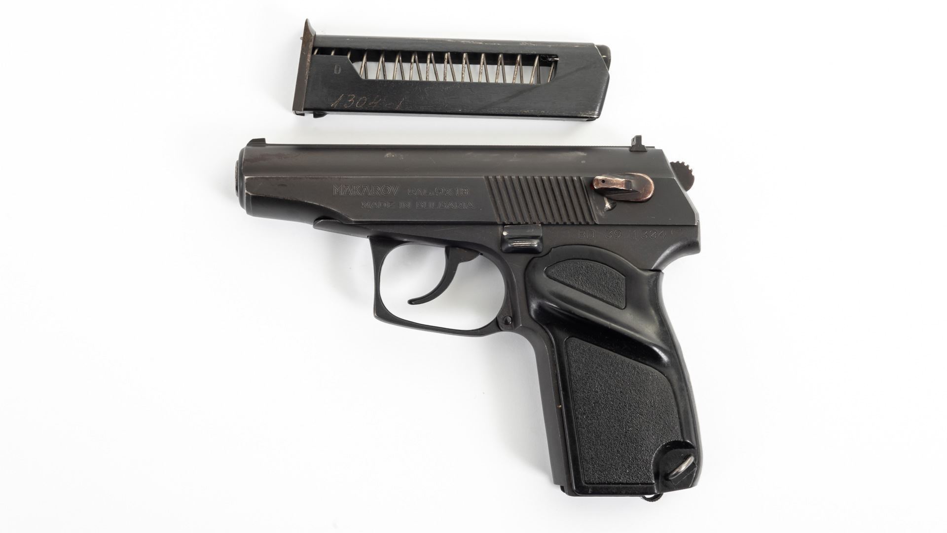 Arsenal Makarov 8 Round Bulgarian Pistol 9x18mm Black Sporting Grip ...