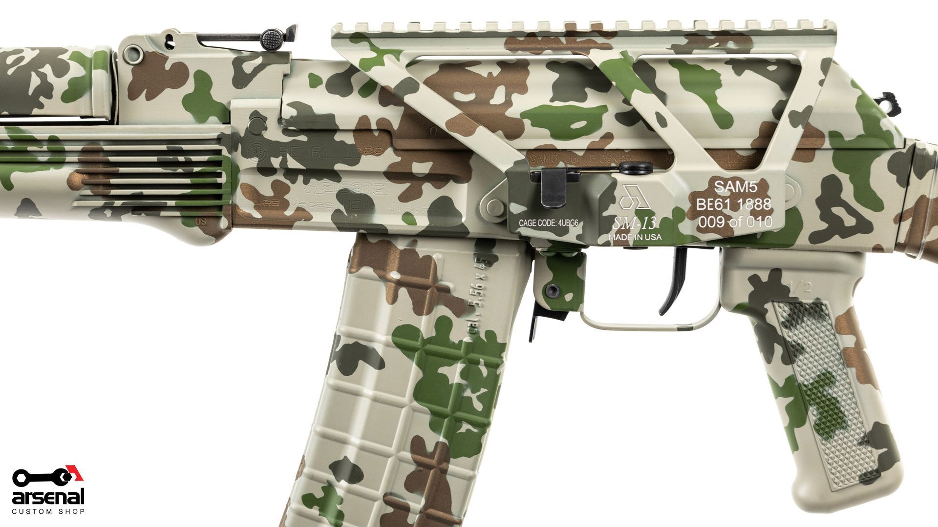 Arsenal Custom Shop Sparse Desert Camo Cerakote SAM5 5.56x45mm Semi ...