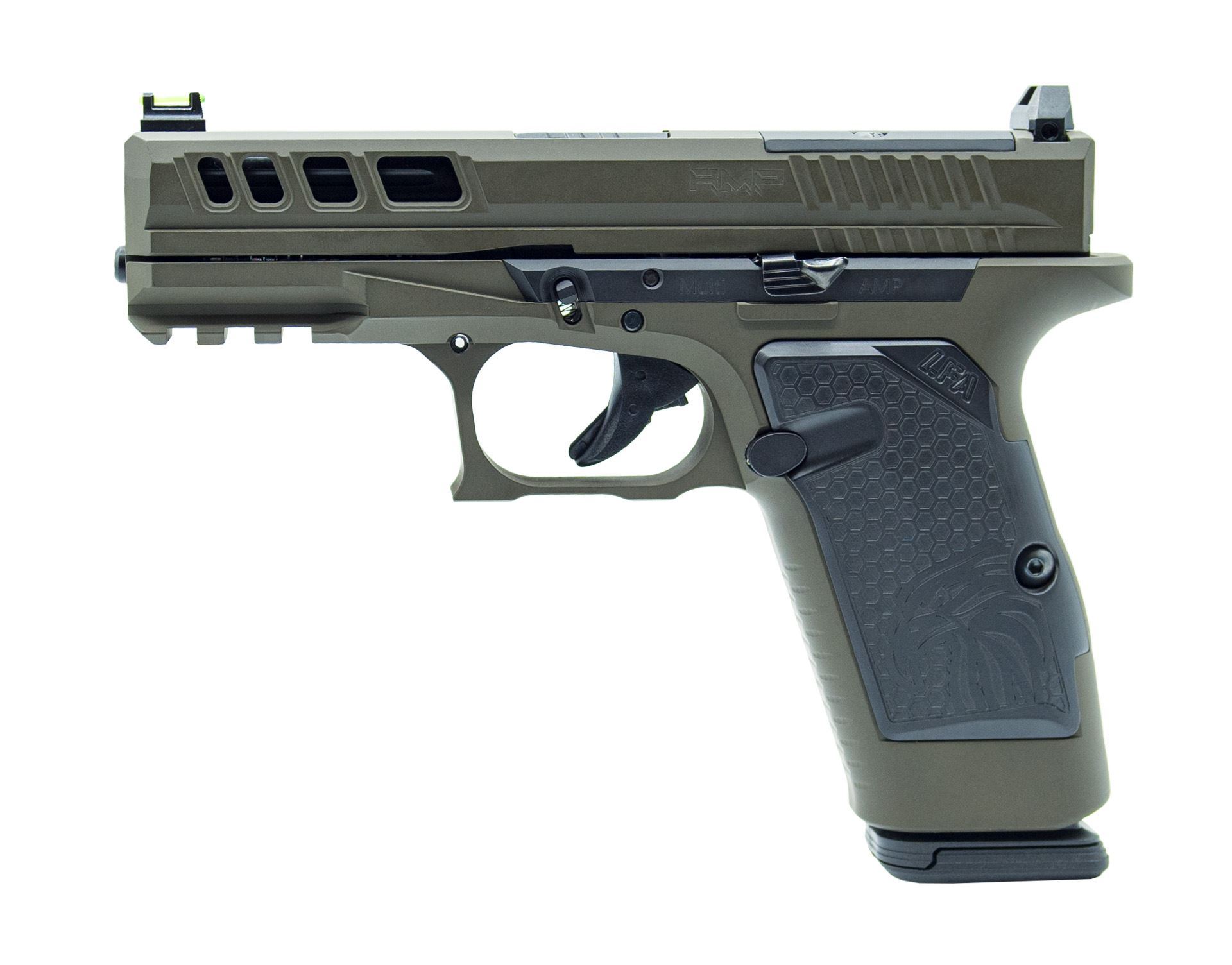 LFA LF AMPX Pistol G19X Frame 9mm 3.9 in. Barrel 17Rd OD green at K-Var