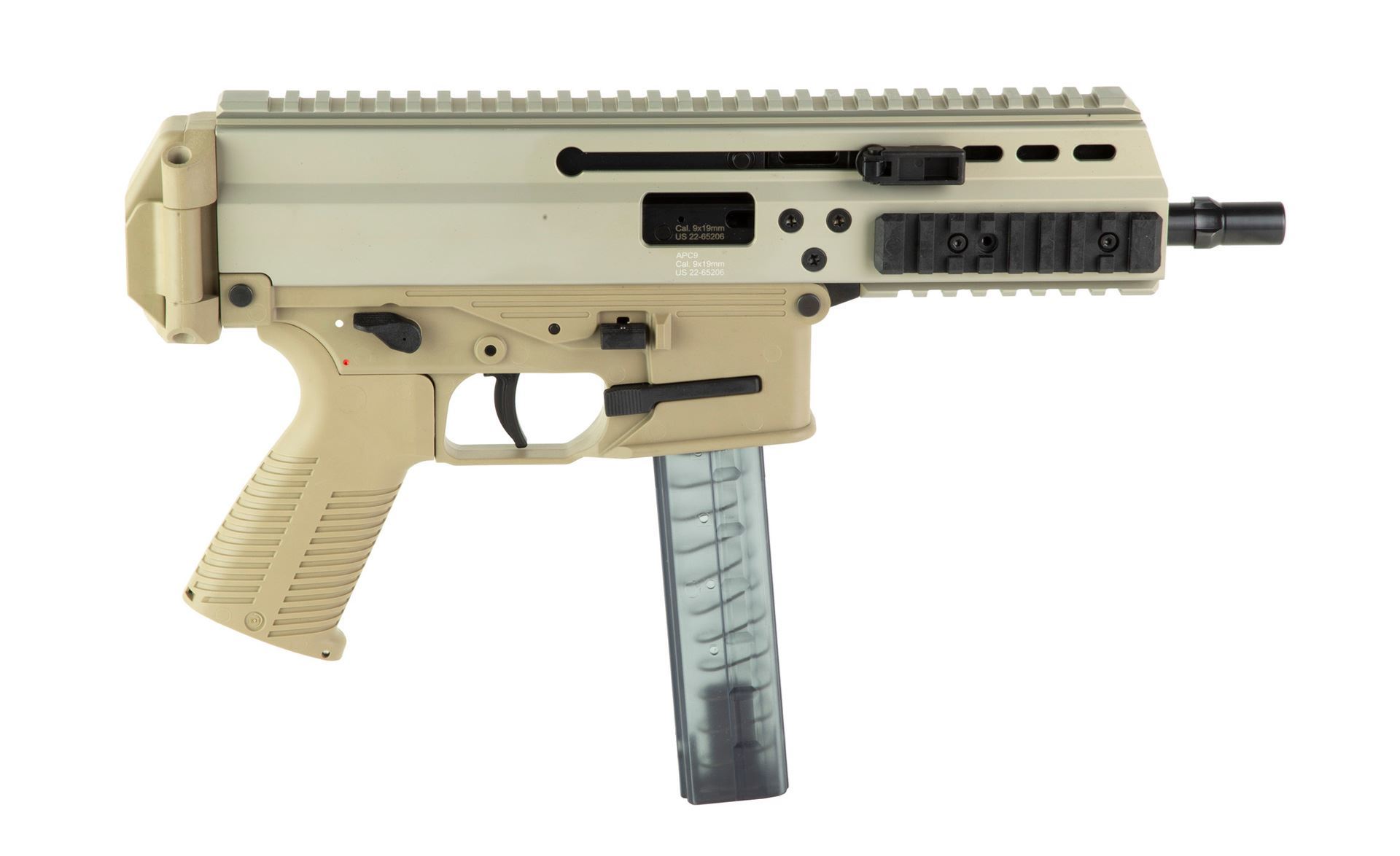 B&T APC9 PRO Semi-Auto 9mm Pistol 7" Barrel 30rds Coyote Tan at K-Var