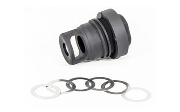 YHM MINI QD MUZZLE BRAKE 9MM 5/8"-24 at K-Var