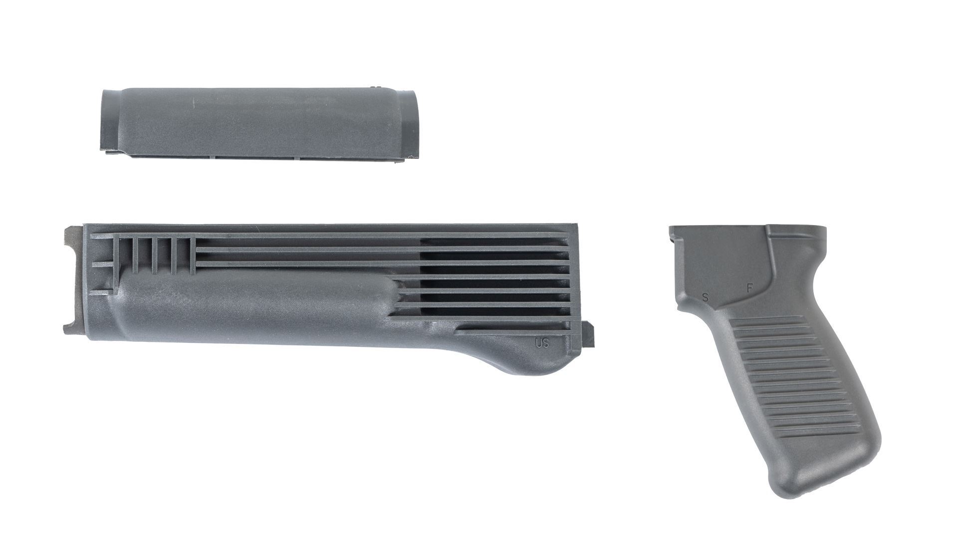 Arsenal Gray Polymer Handguard and SAW Style Pistol Grip Set for Milled ...